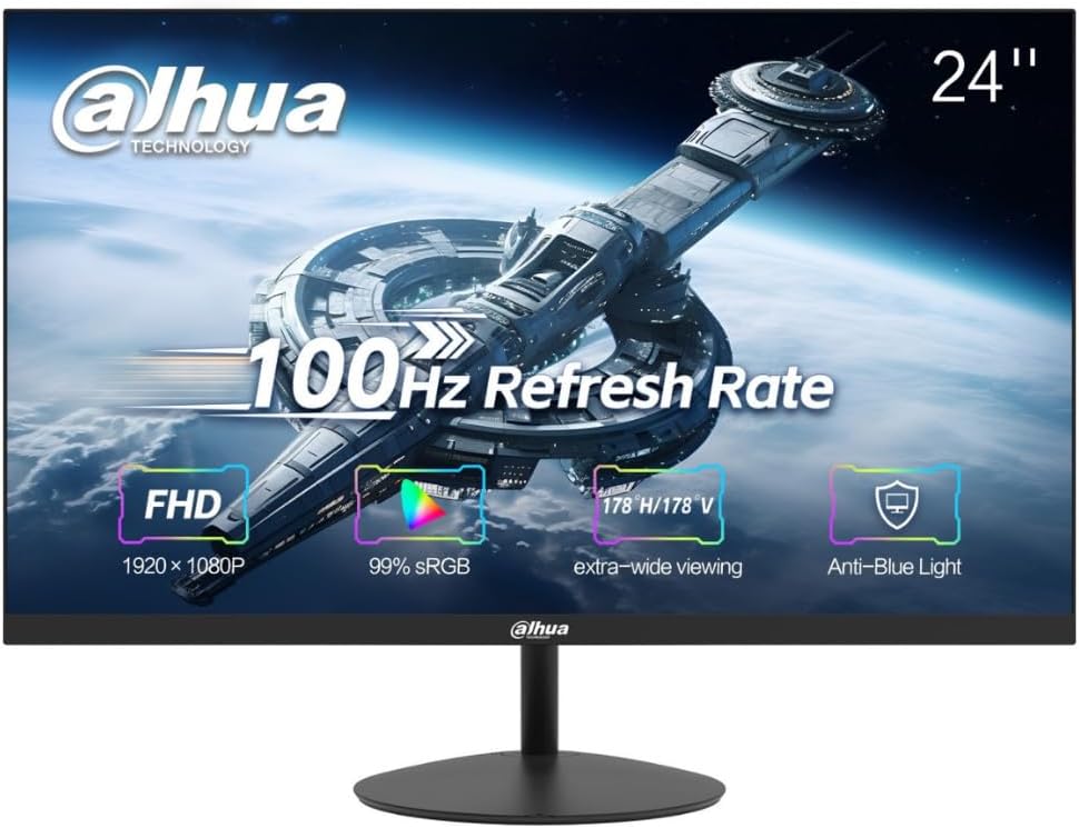 Dahua 24-Inch VA Full HD 1080p 100Hz Borderless Monitor With HDMI, VGA