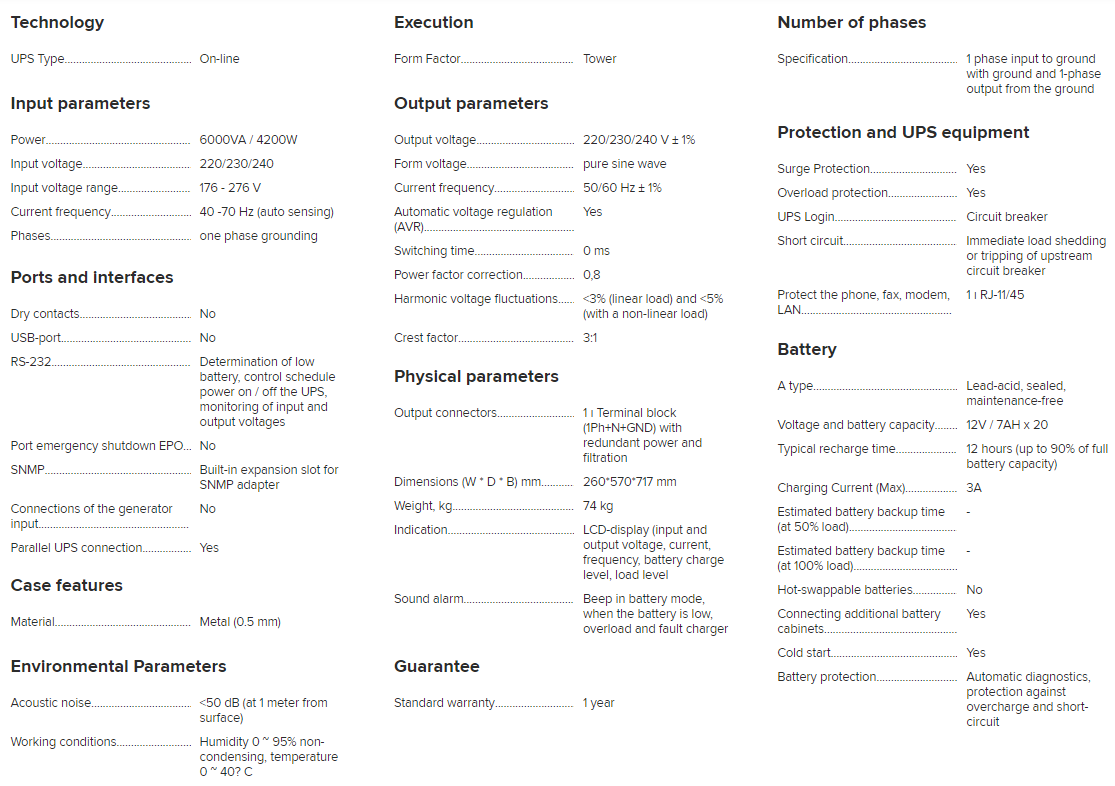 Crown Micro Smart UPS - CMU-6KVADS – Cap Middle East FZCO